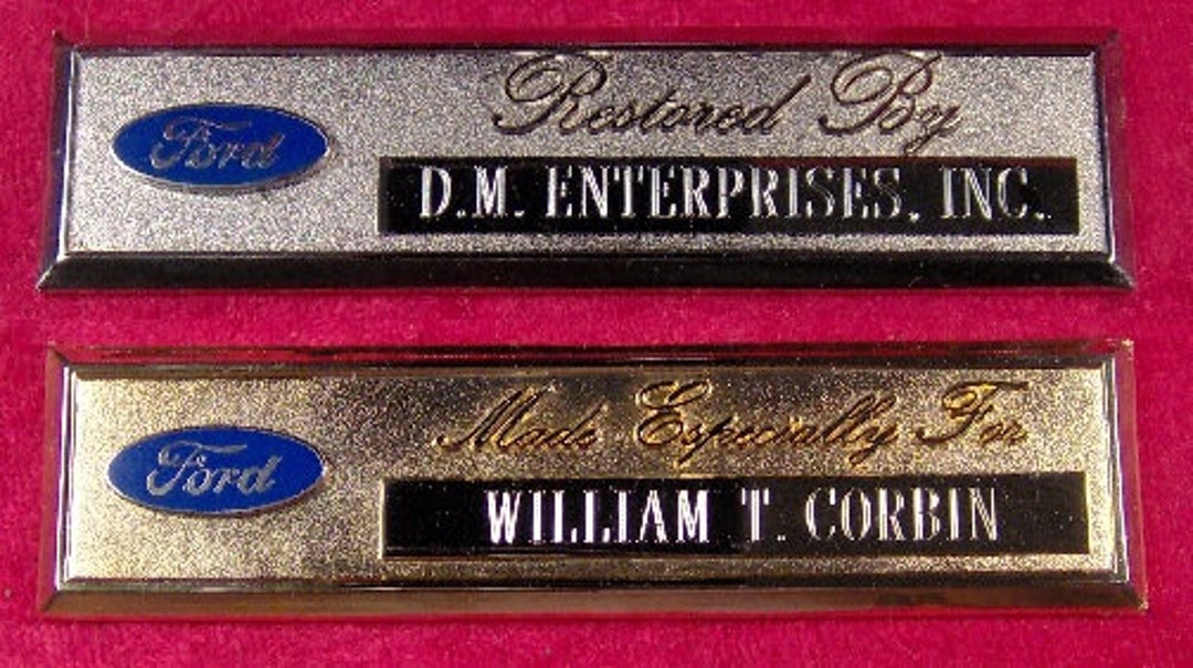 FORD OVAL - Custom Engraved Dash Plaque - Etsy