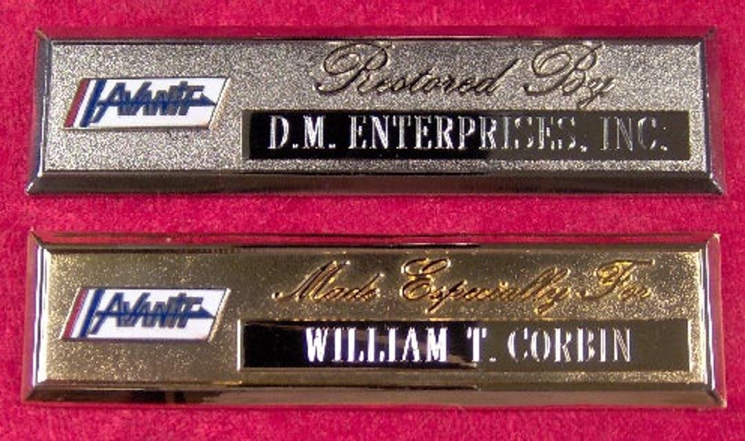 AVANTI - Custom Engraved Dash Plaque - Etsy