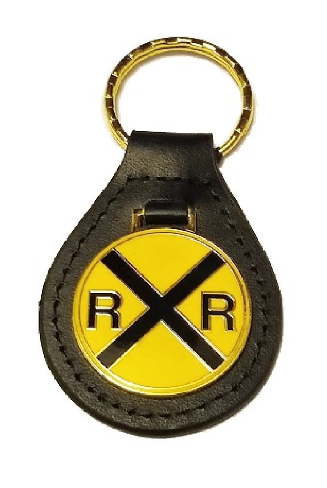 Railroad Advanced Warning Keychain - Leather Fob KF148 - Etsy