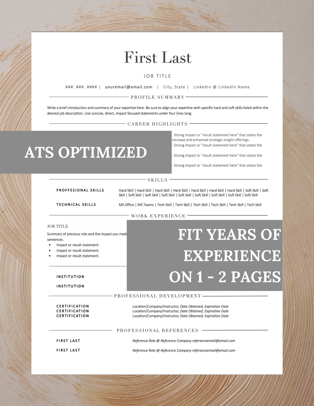 ATS Ready Resume for Mid-senior to Executive Level Applicants - Etsy