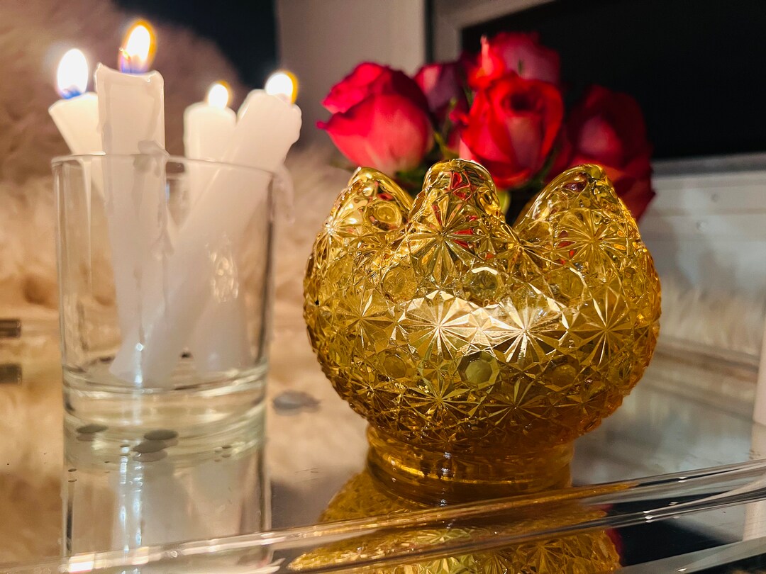 Amber Daisy & Button Rose Bowl - Etsy