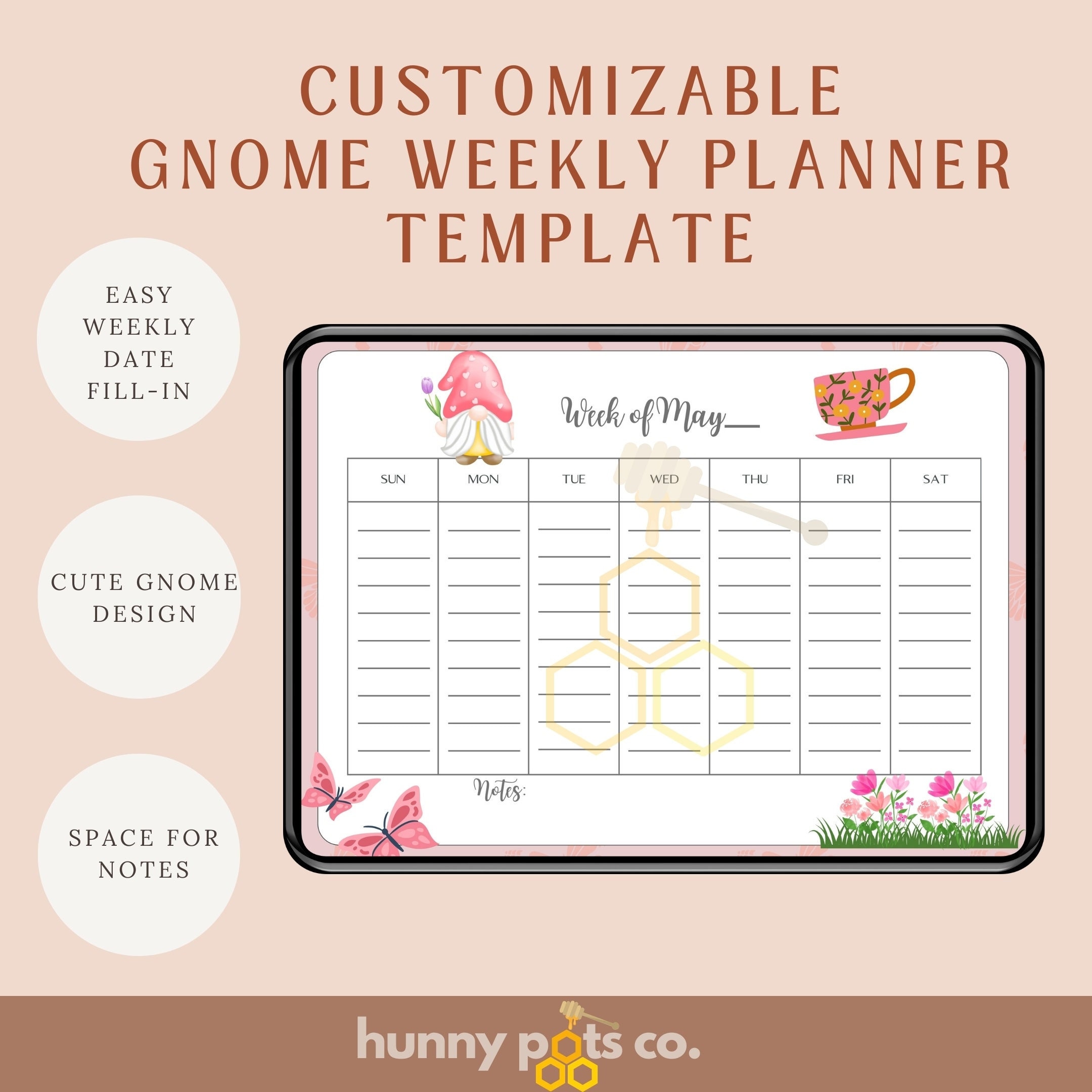 Weekly Planner Printable, Weekly Planner Digital, Printable Weekly Meal ...