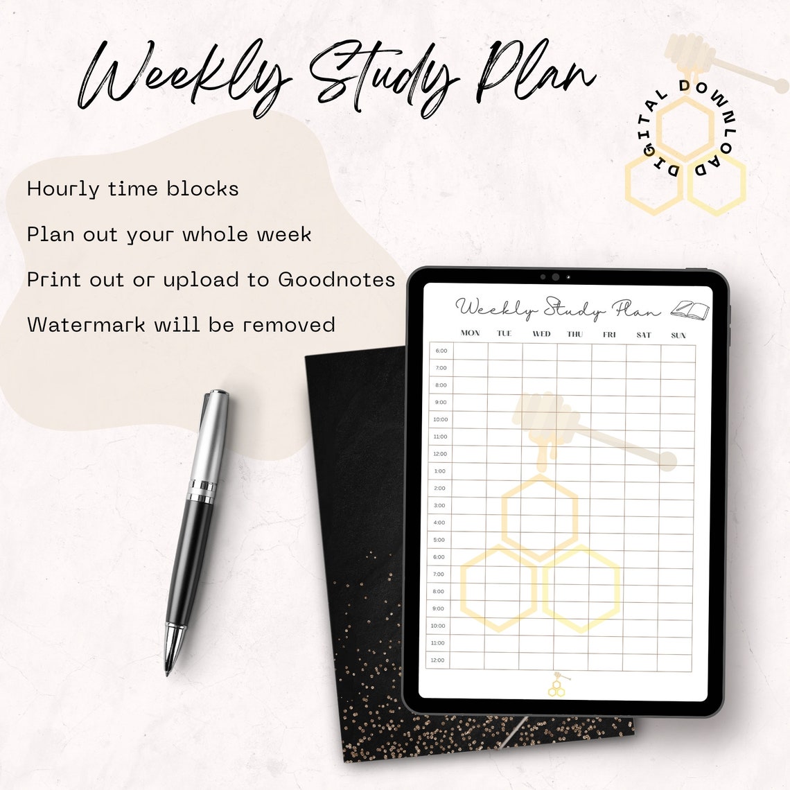 Minimalist Weekly Study Plan Study Planner Weekly Study Planner ...