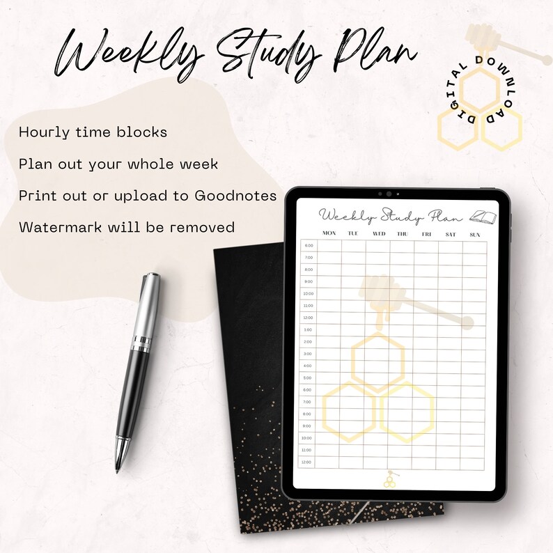 Minimalist Weekly Study Plan | Study Planner | Weekly Study Planner ...