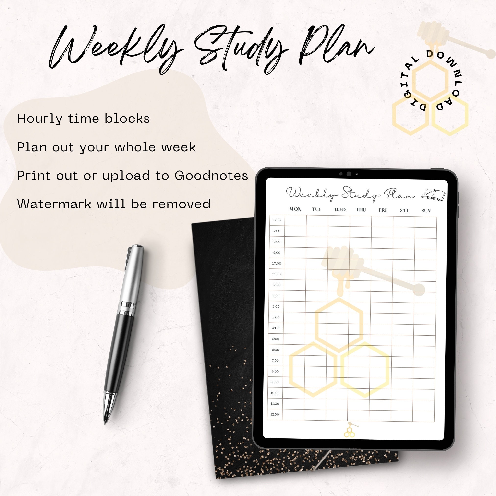 Minimalist Weekly Study Plan | Study Planner | Weekly Study Planner ...
