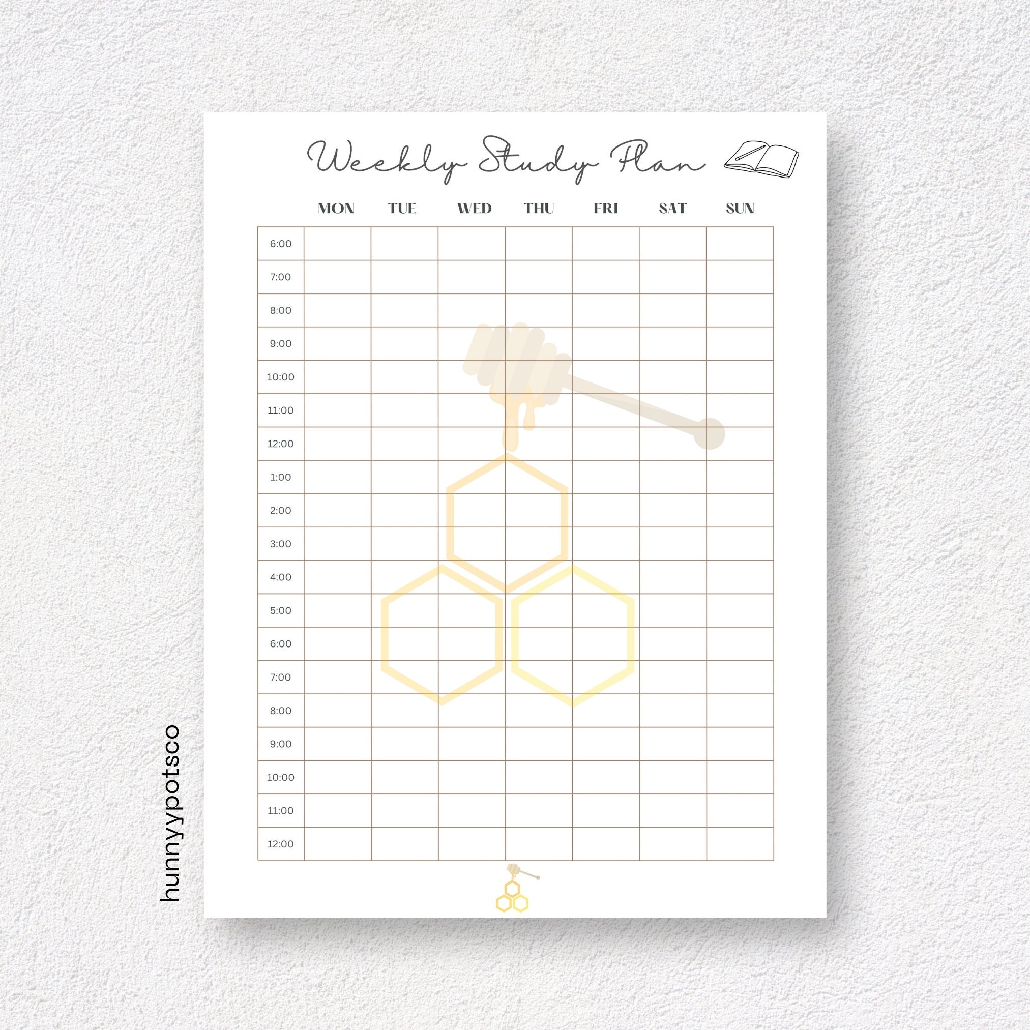 Minimalist Weekly Study Plan | Study Planner | Weekly Study Planner ...