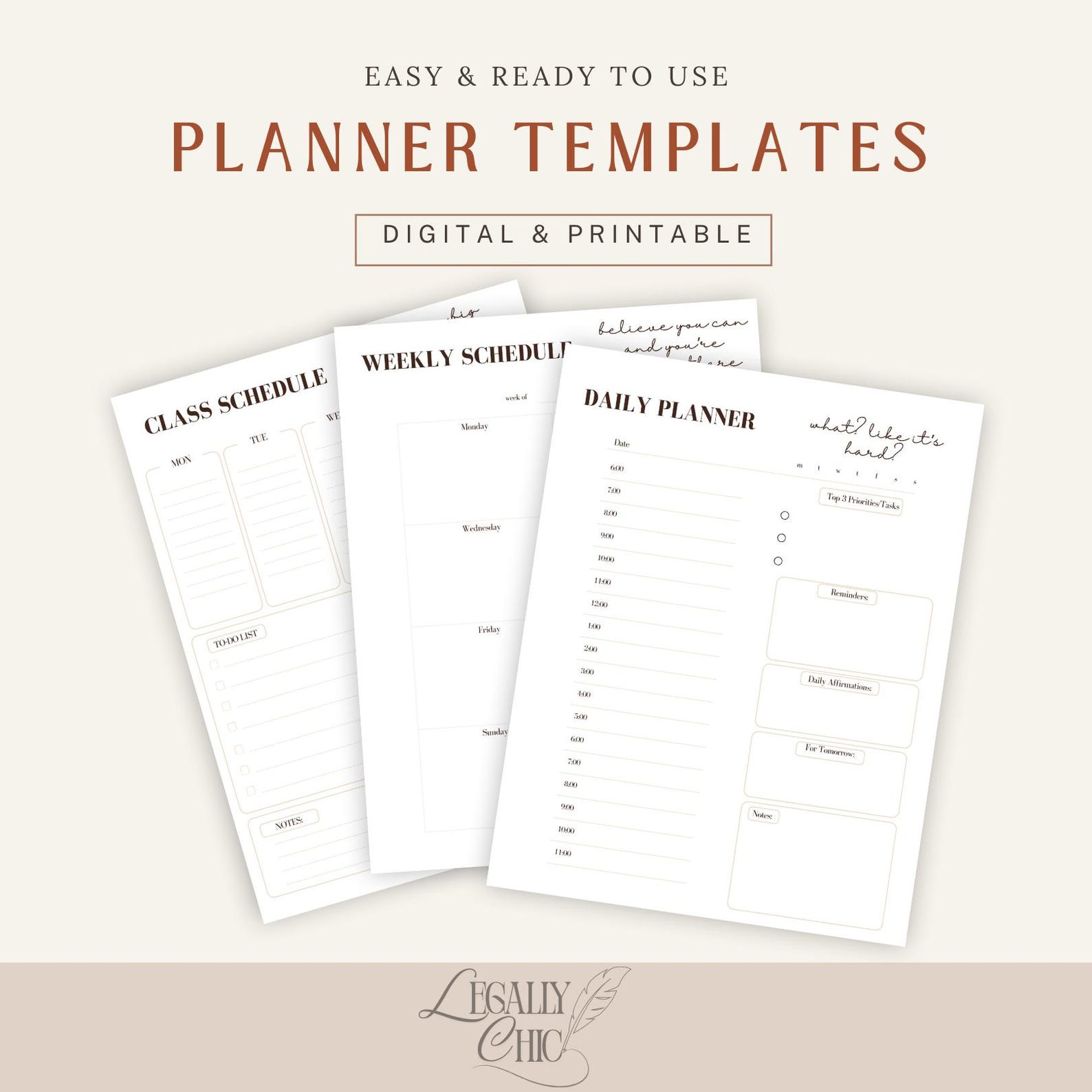 Law School Planner Bundle | Law School Minimalist | Weekly & Daily ...
