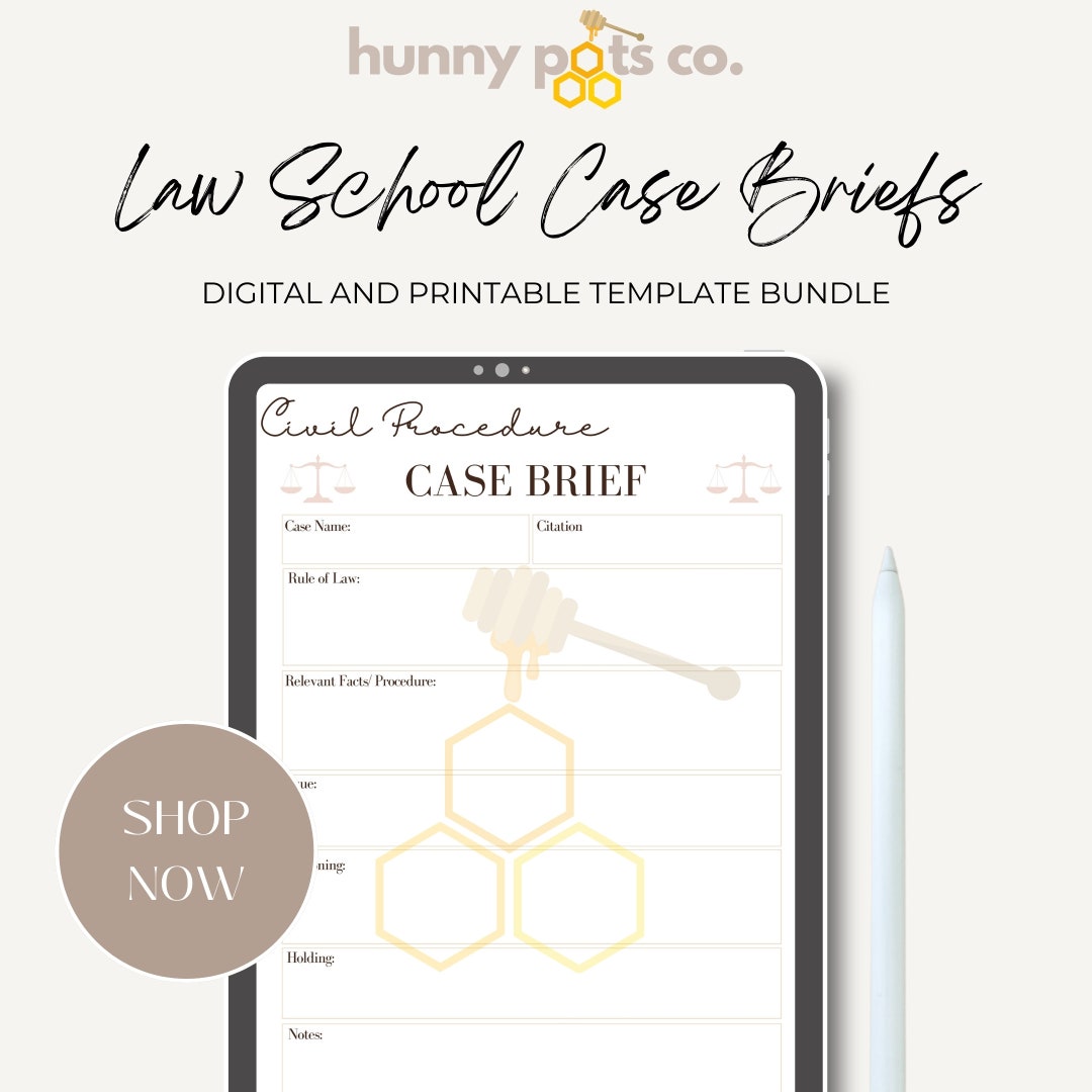 Law School Minimalist 1L Case Brief Template Bundle | Law School Case ...