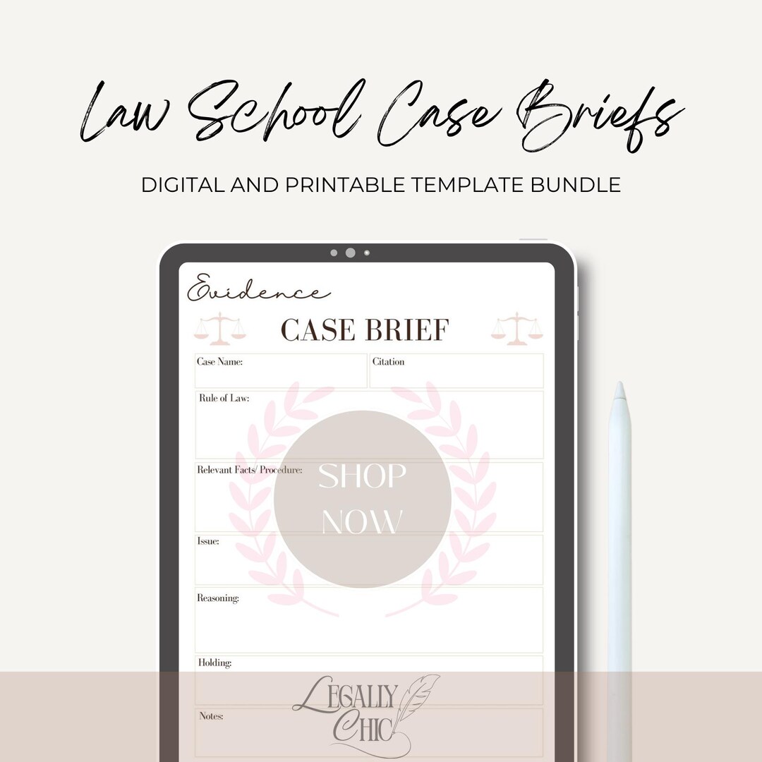 Law School Minimalist 2L/3L Case Brief Template Bundle | Law School ...