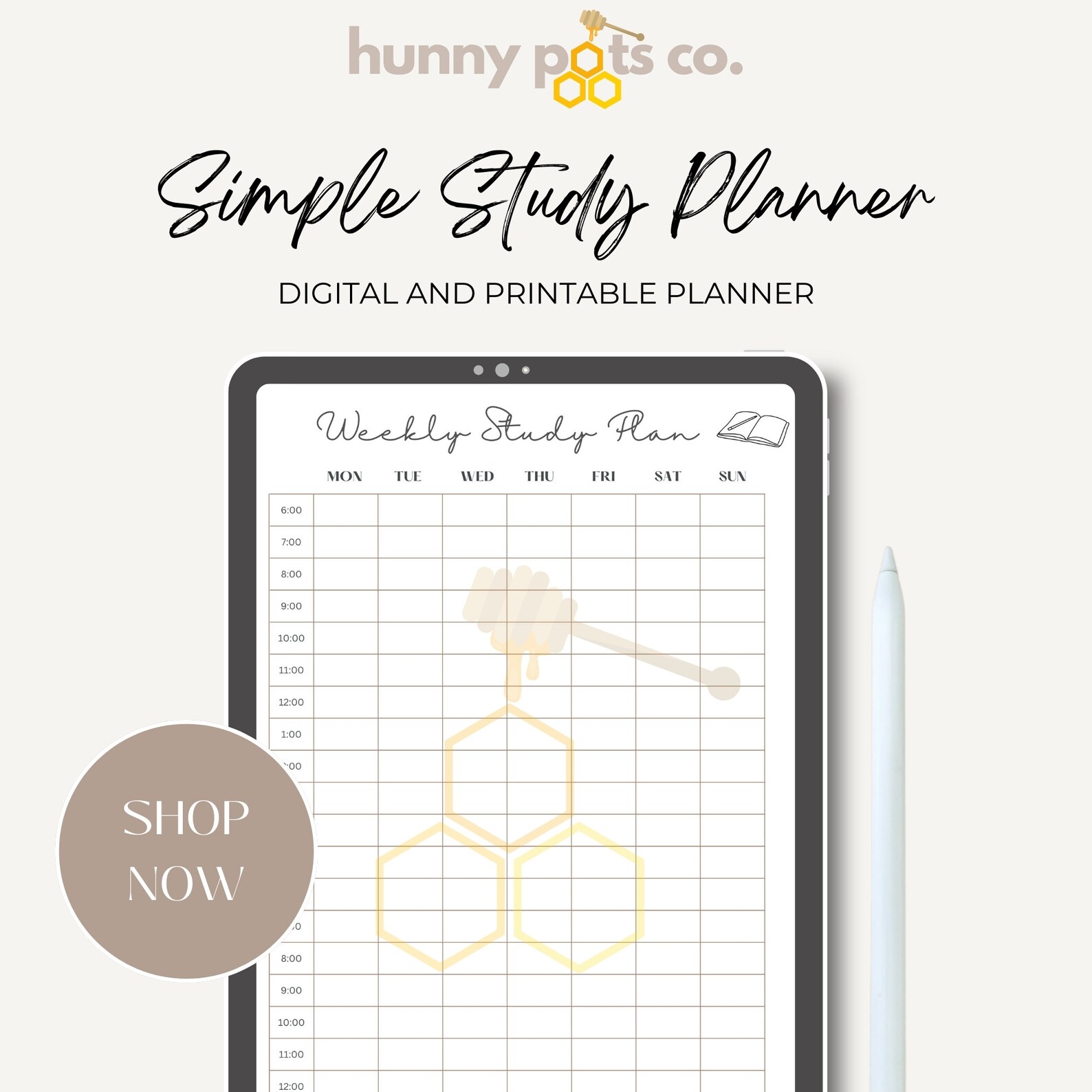 Minimalist Weekly Study Plan | Study Planner | Weekly Study Planner ...