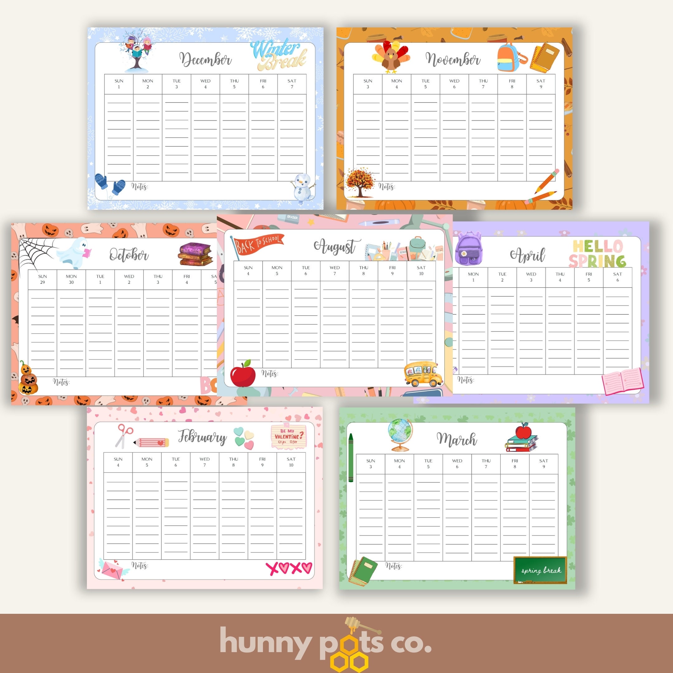 School Weekly Calendar, 2024 Printable Planner, Weekly Planner 2024 ...