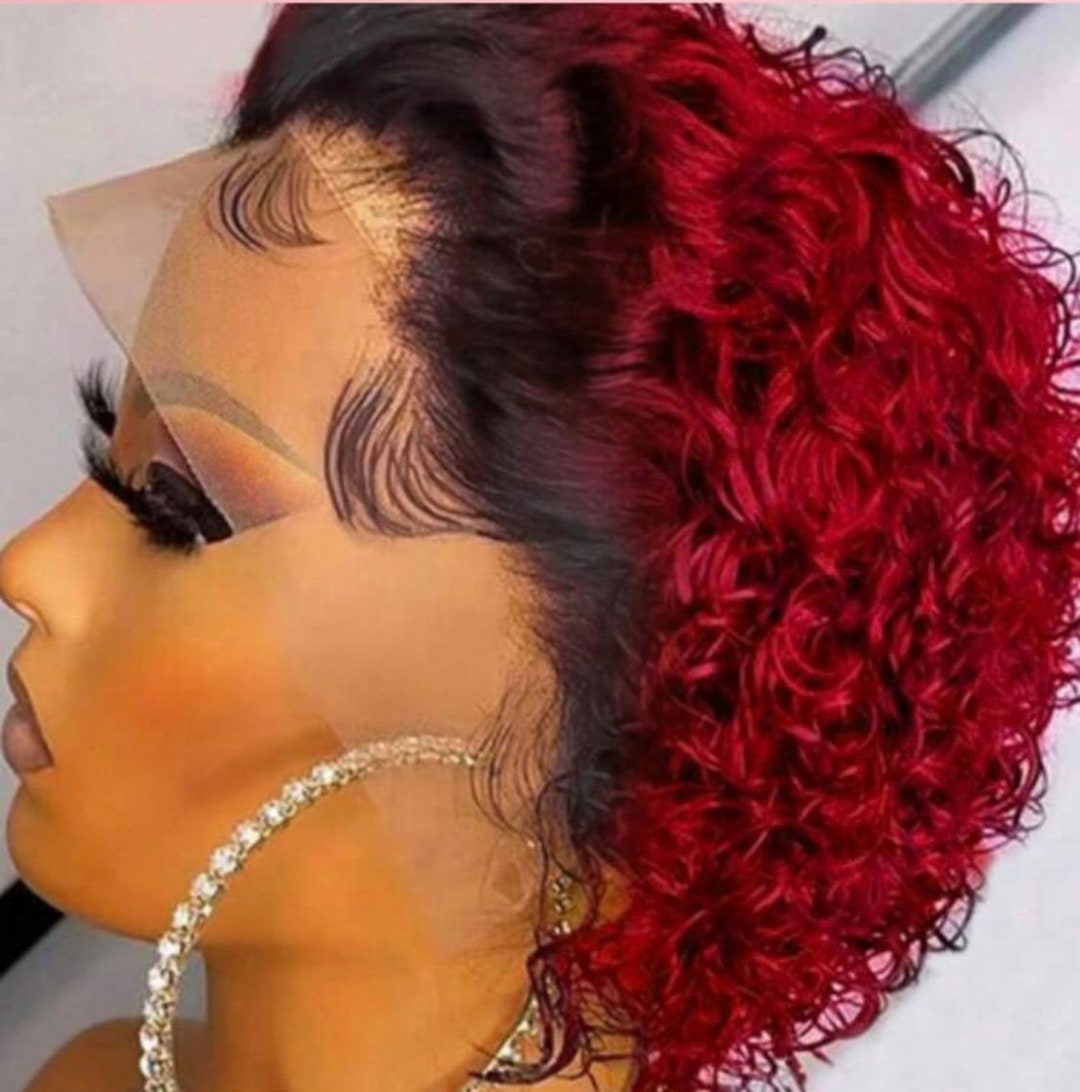 Short Curly Pixie Cut Lace Front Remy Human Hair Etsy