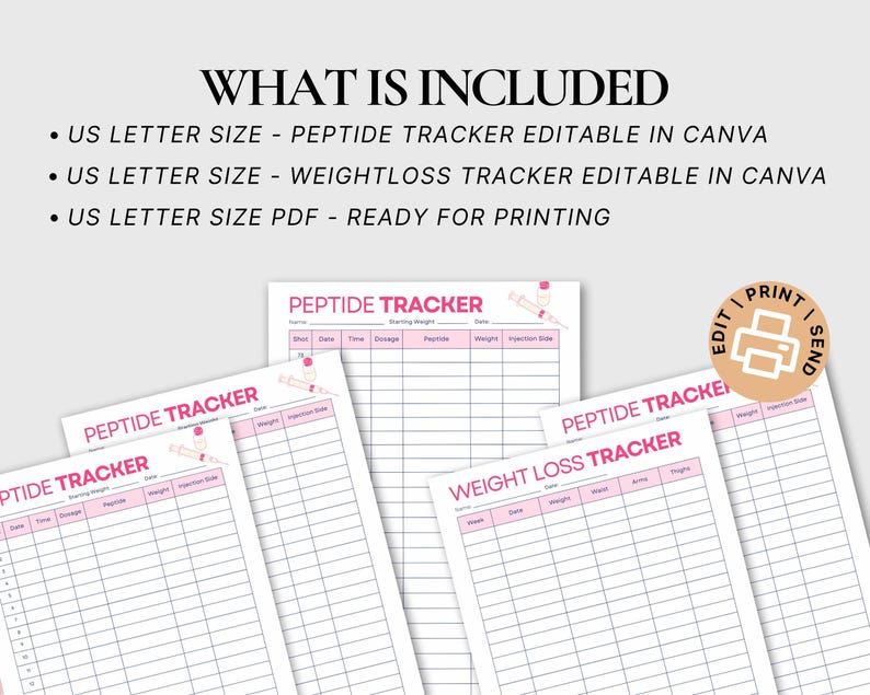 GLP1 Tirzepatide Tracker, Injection Shot Peptide Tracker, Weight Loss ...