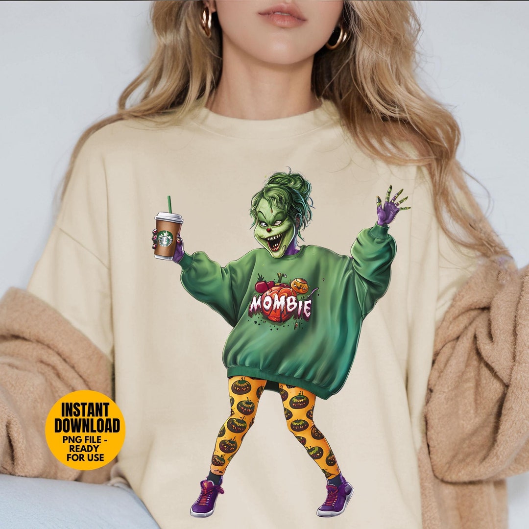 Mombie Halloween Png, Zombie Mom Png, Halloween Grinc Png, Funny Mom ...