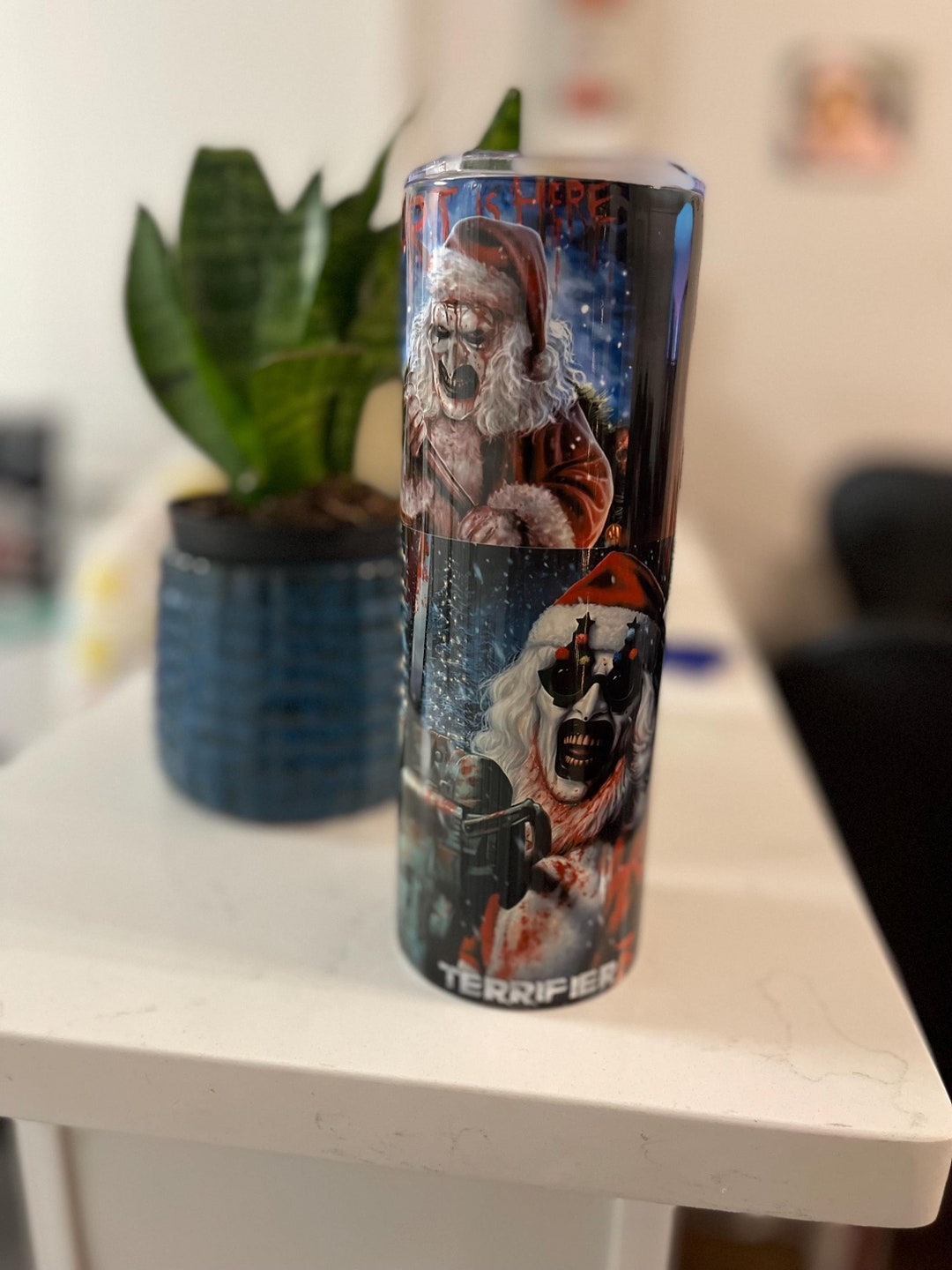Scary Christmas Tumbler. Killer Christmas Terrifier Tumbler. Tis the ...