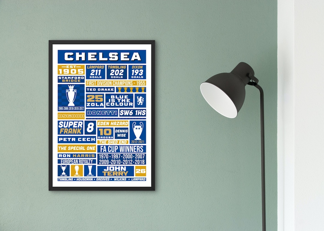 Chelsea Football Club History Poster the Perfect Gift or Present for ...