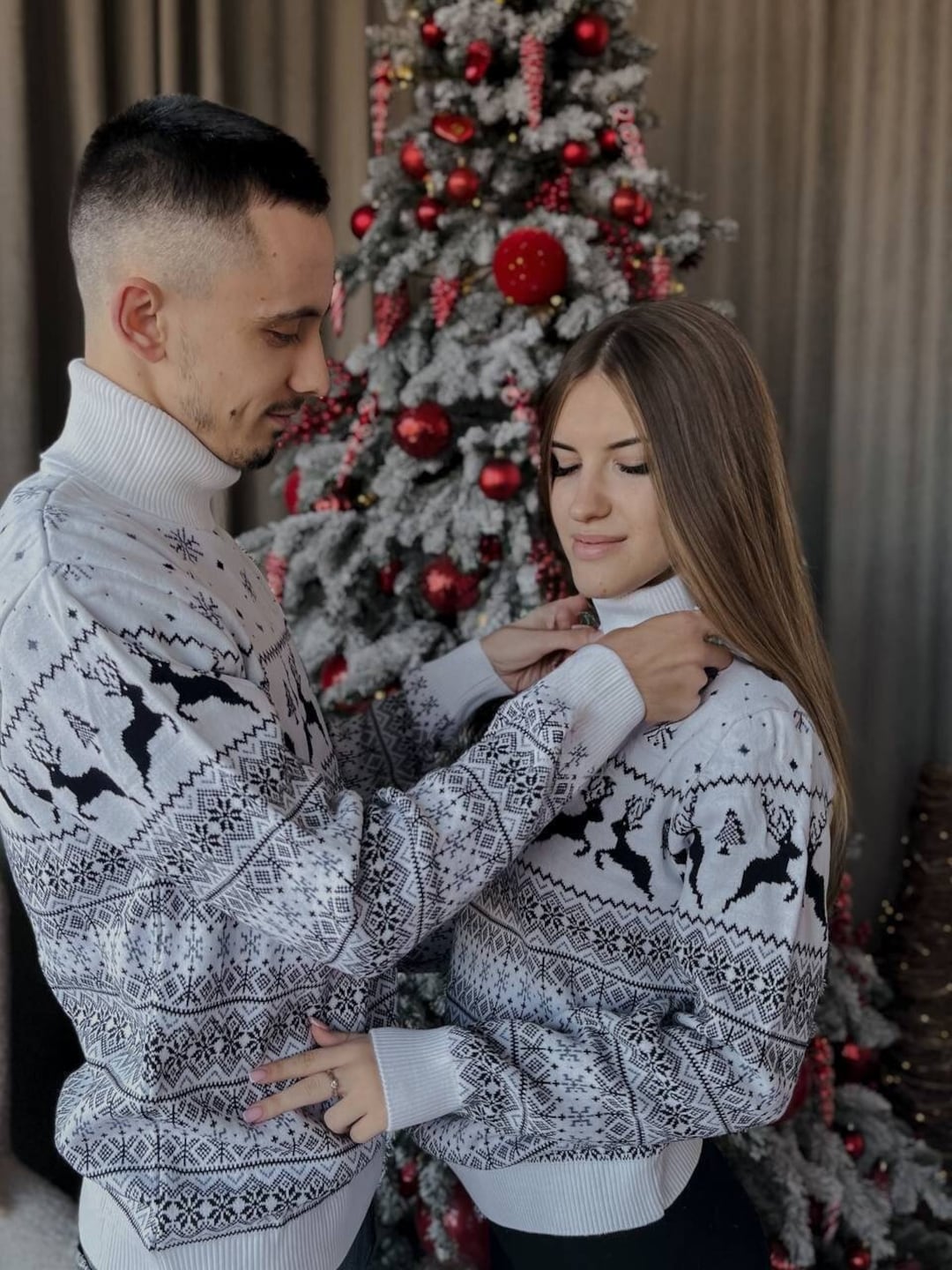 Christmas Couple Sweaters, Winter Matching Sweaters, Funny Couple ...
