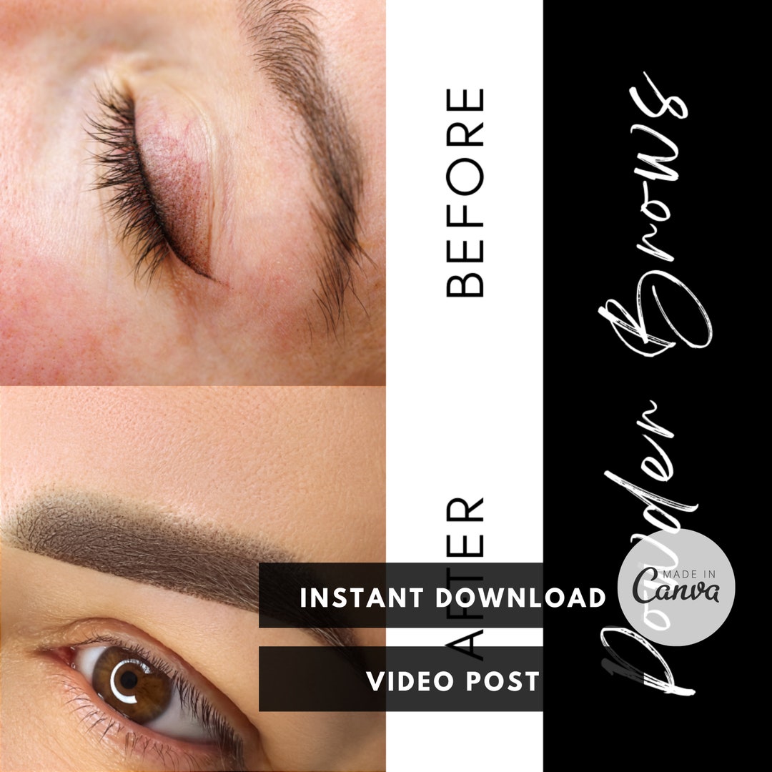Ombre Brow Instagram Template | PMU Instagram Template | Microblading ...