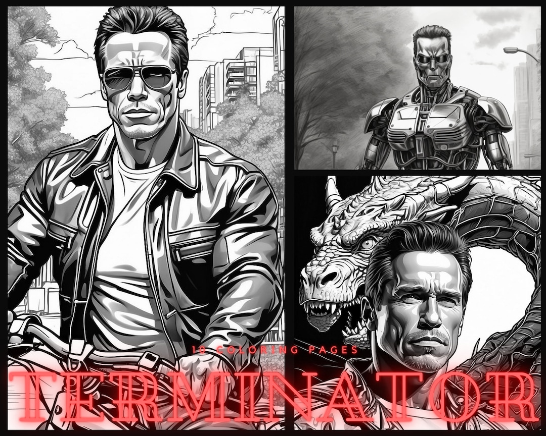 Terminator Malvorlagen Für Erwachsene Und Für Kinder Graustufen ...