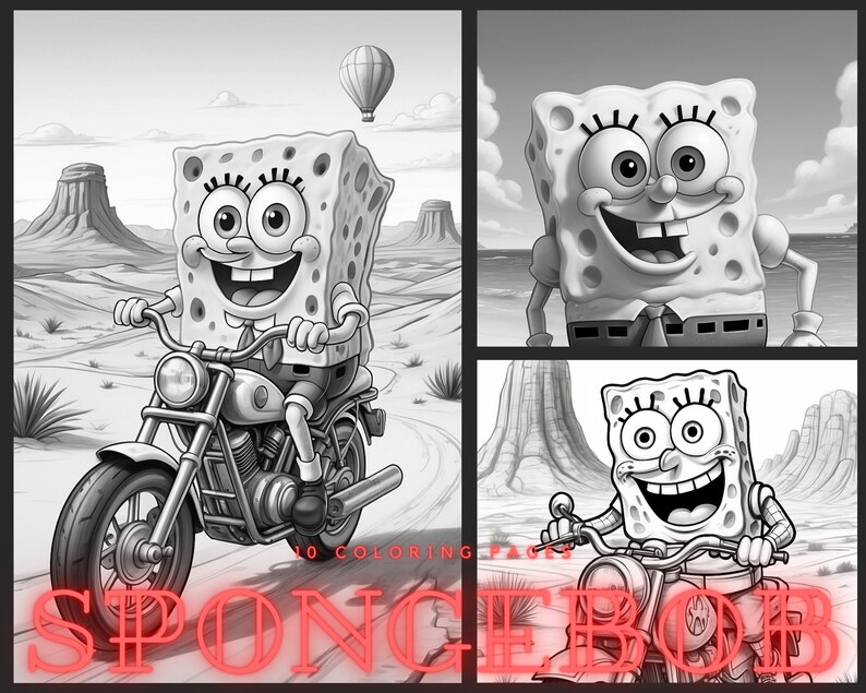 Spongebob Malvorlagen Für Erwachsene Und Für Kinder Graustufen Ausmalen ...