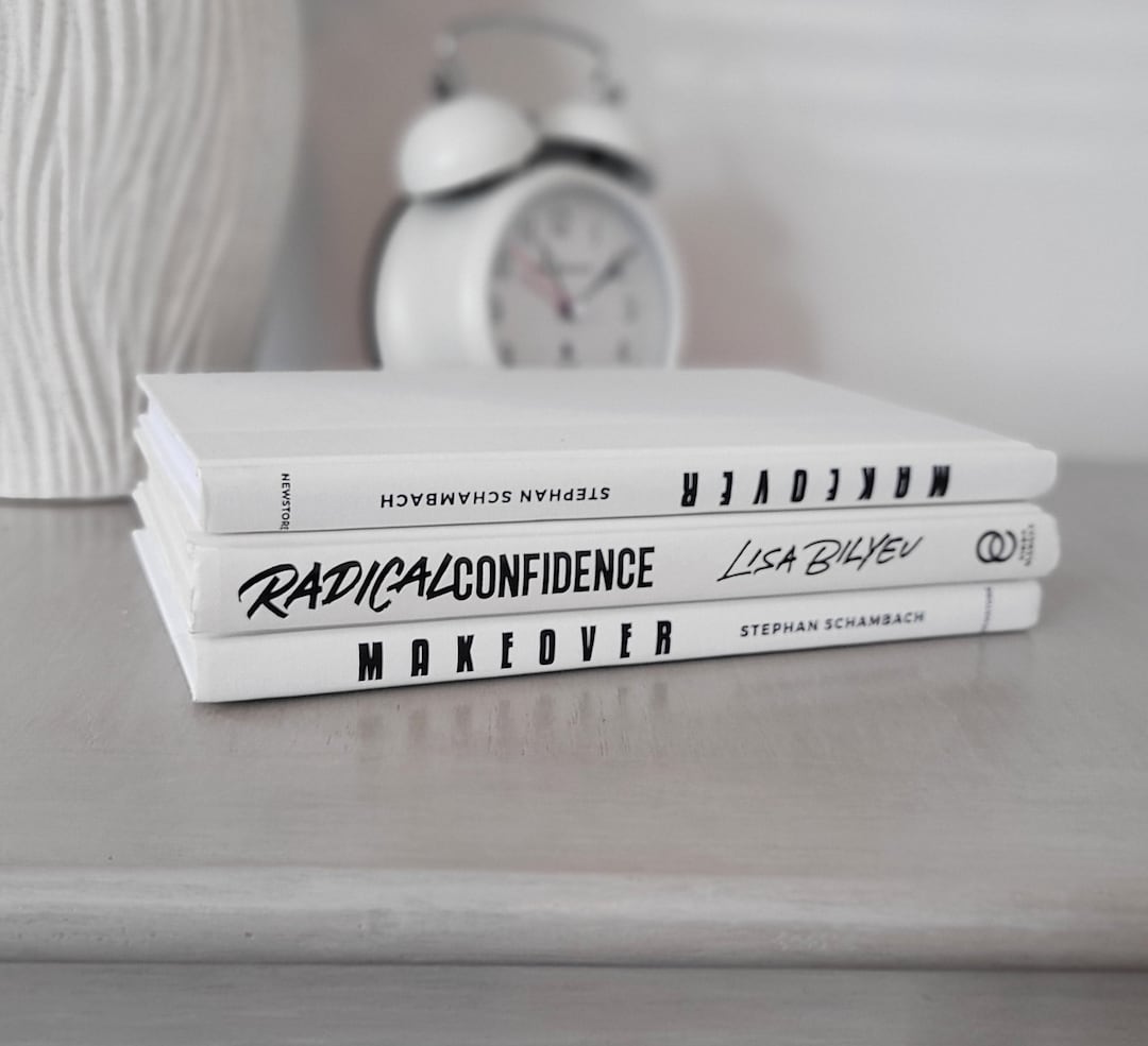 Book Stack Decor White Book Bundle Bookshelf Decoration - Etsy