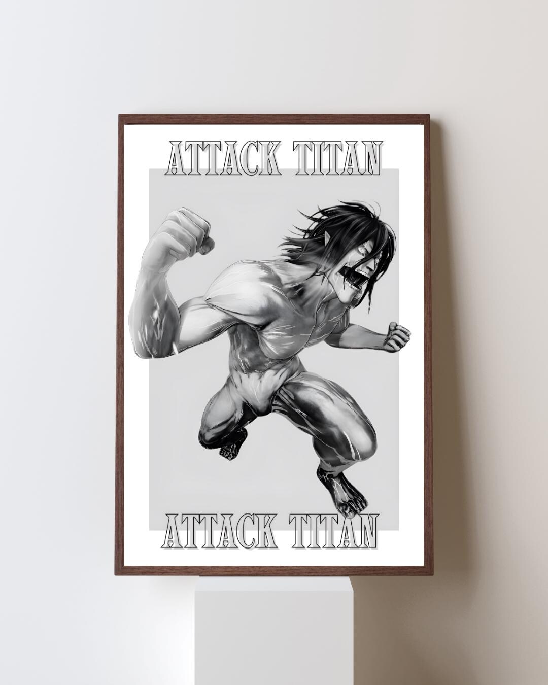 Attack on Titan A4 Print | Monochrome Wall Art | Choose Your Titan ...