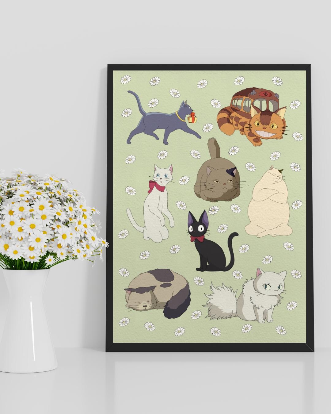 Studio Ghibli Cats Art Print: Whimsical Anime Decor - Etsy