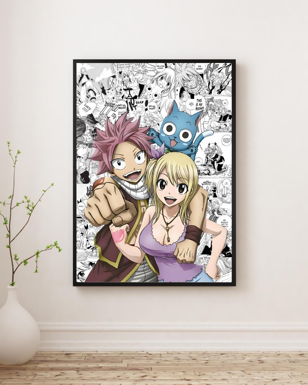 Fairy Tail Anime Art Print: Natsu and Lucy Manga Print ( Unframed) - Etsy