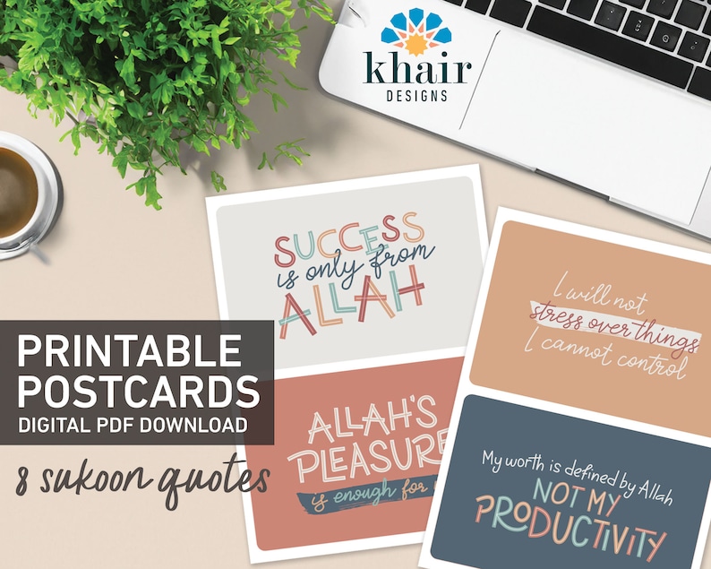 Islamic Postcards Muslim Positive Affirmations Sukoon Cards | Digital ...