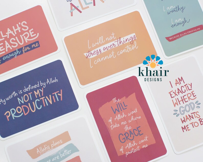 Islamic Postcards Muslim Positive Affirmations Sukoon Cards | Digital ...