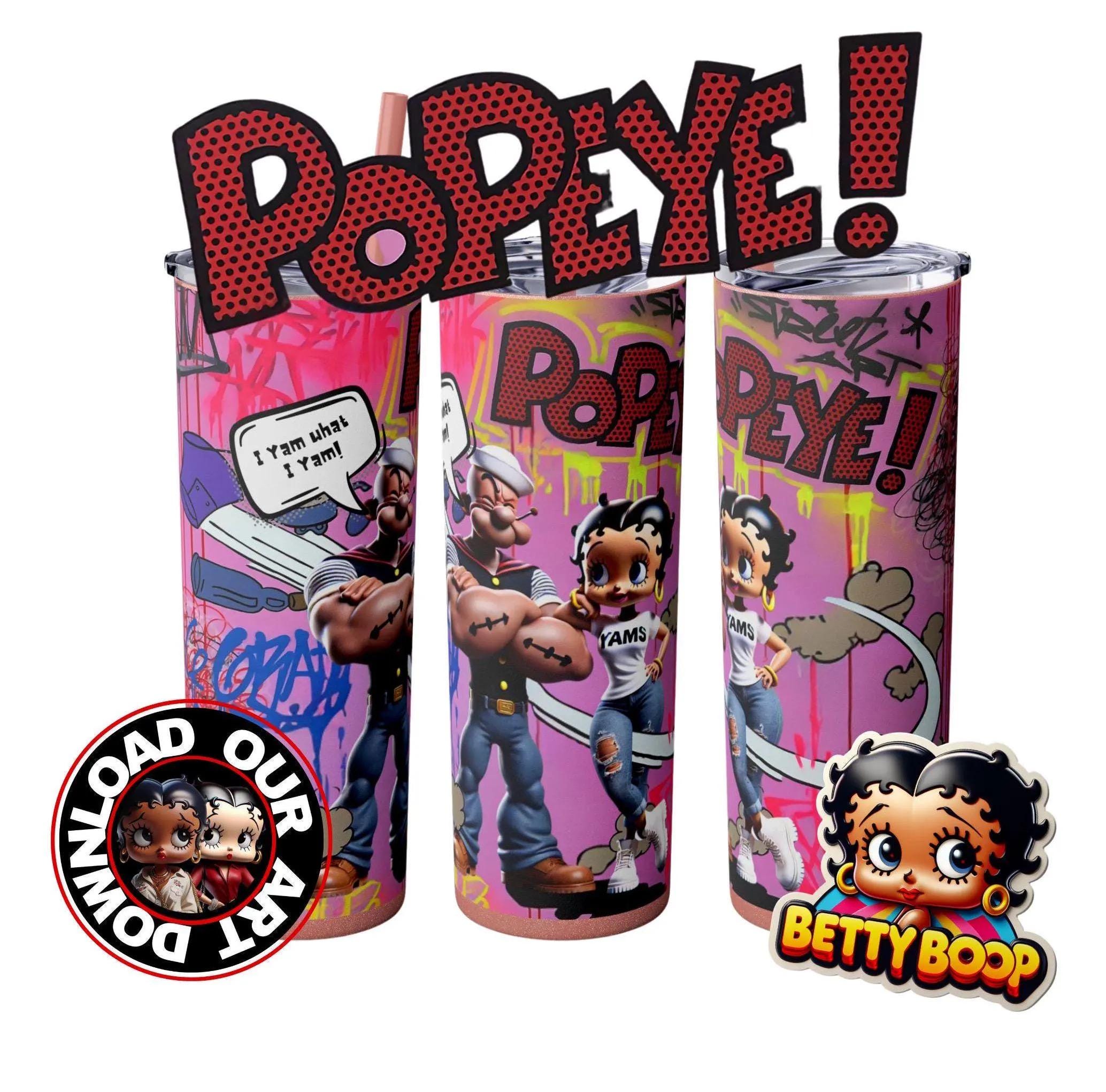 Black Popeye Png Black Betty Boop Png Retro Cartoon Black Cartoon Funny ...