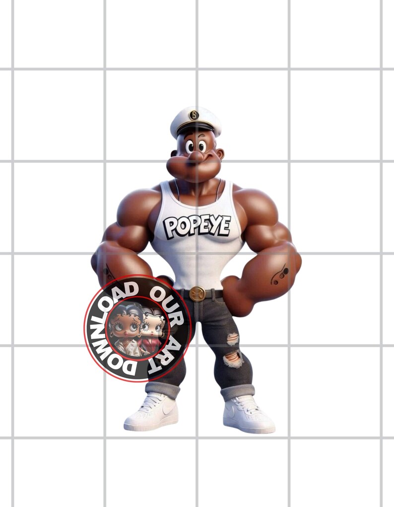 Black Popeye Png Black Cartoon Png Popeye Jpg Retro Cartoon Sailor ...