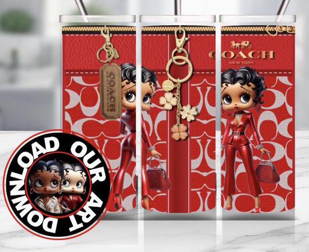 Betty Boop Purse Tumbler Wrap PNG, Betty Boop Designs, Red Leather ...