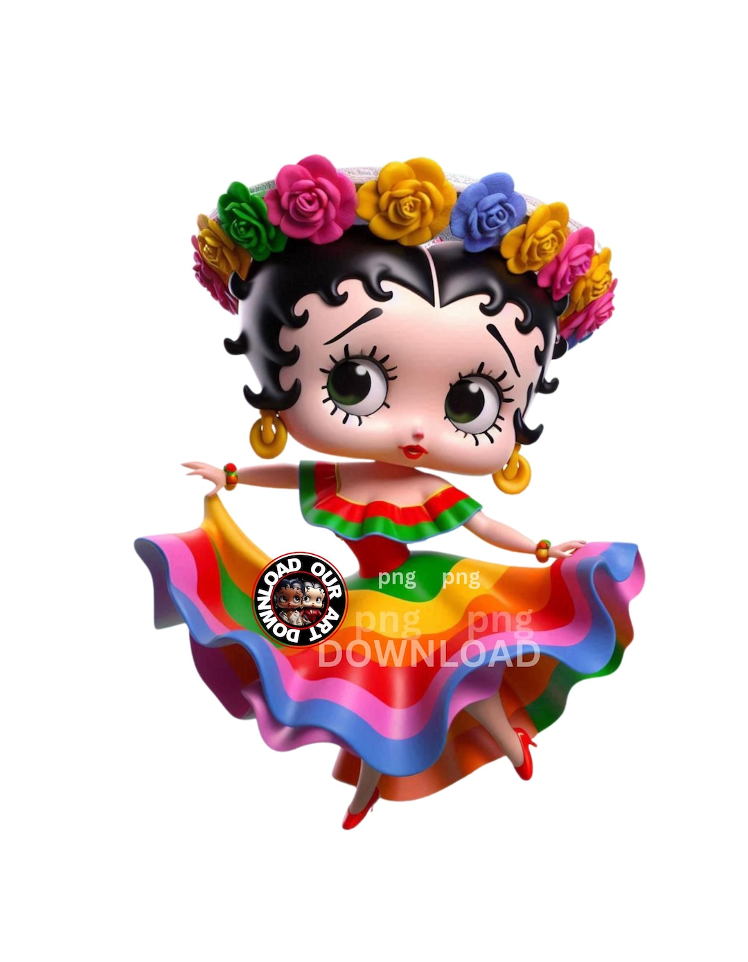 Cinco De Mayo Betty Boop PNG: Hispanic Girl Sublimation (high ...