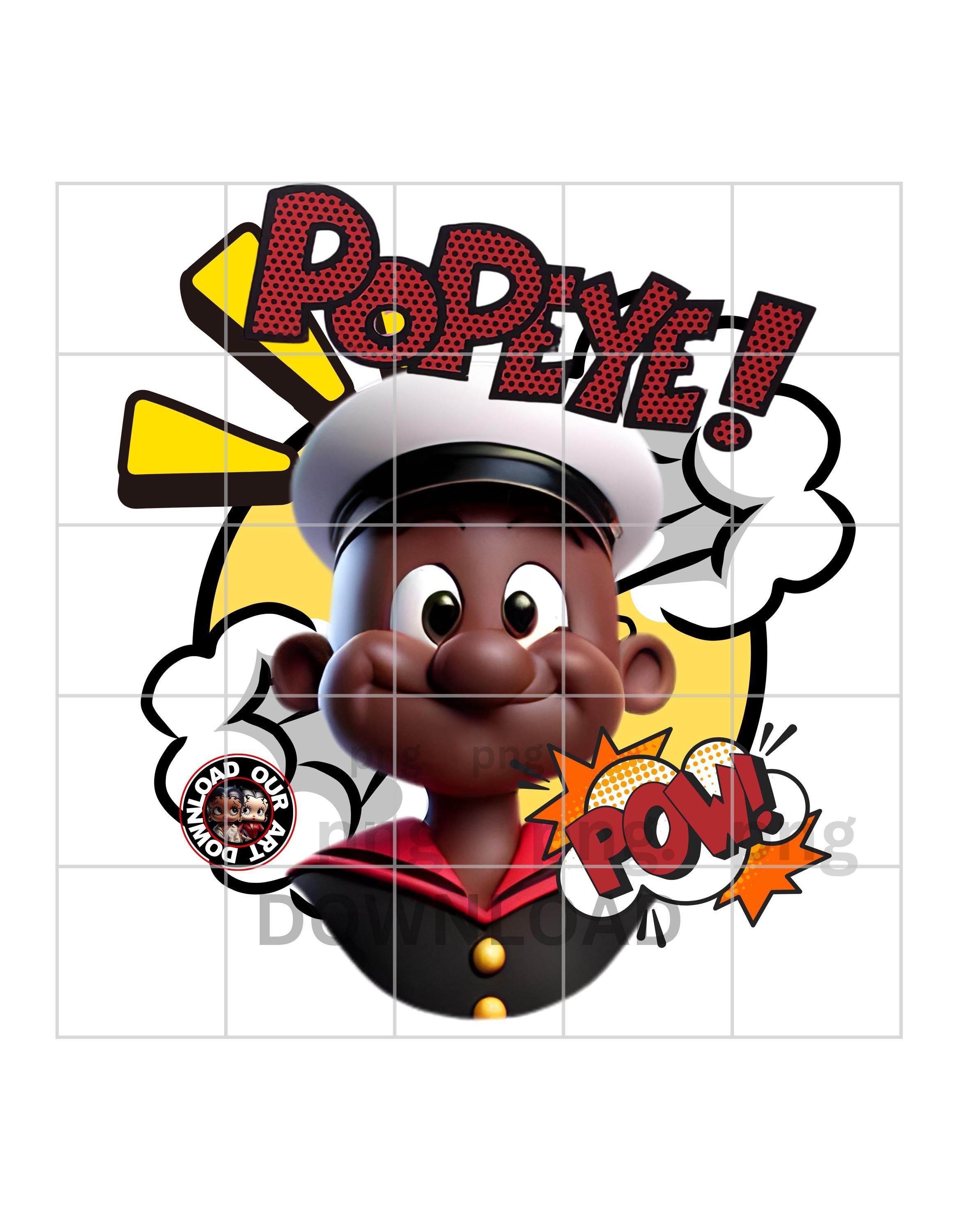 Black Popeye Png Pop Art Dtf Png Popeye Jpg Betty Boop Png Retro ...