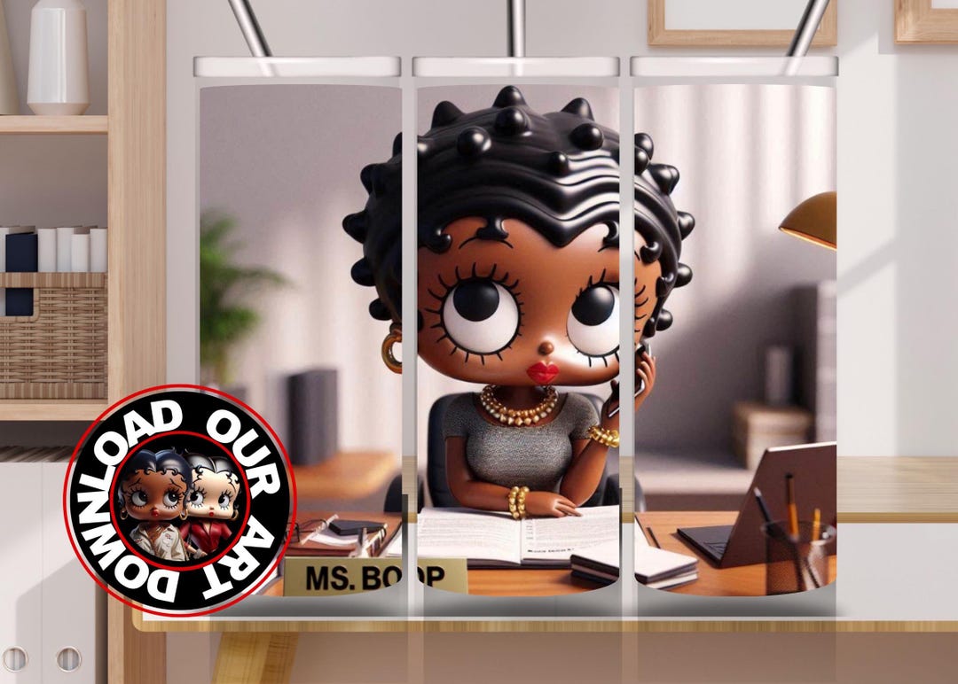 Betty Boop Designs, Black Betty Boop, 20 Oz Tumbler Png, 3D Wrap ...