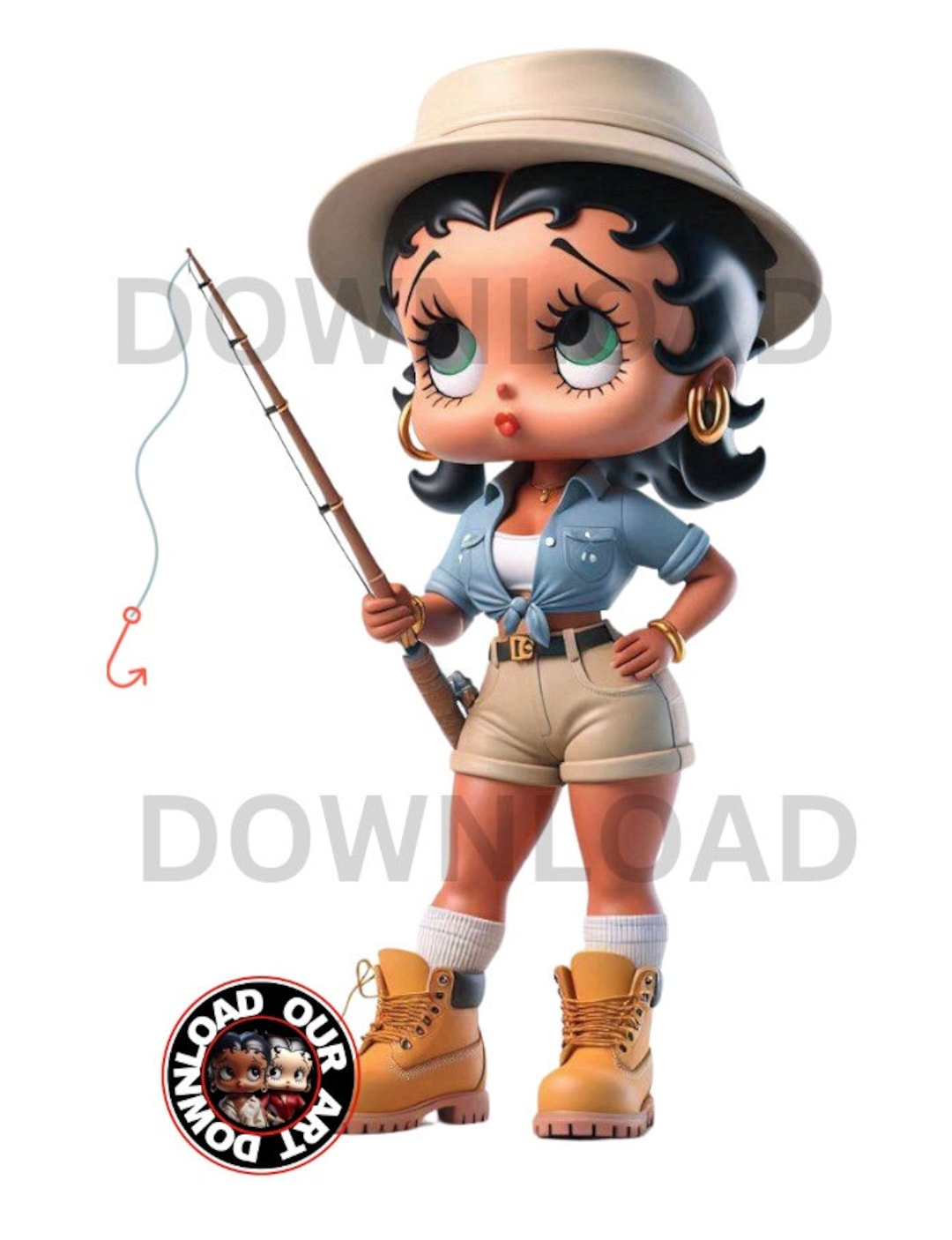 Fishing Shirt Png, Girl Fishing Png, Betty Boop Download, Betty Boop ...