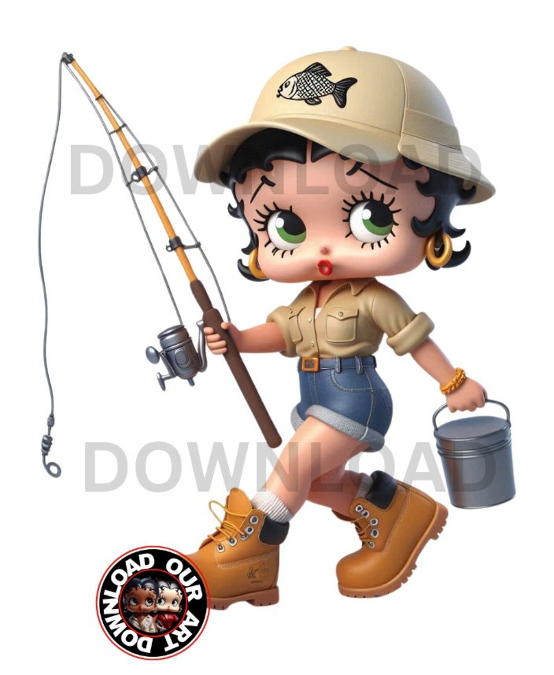 Fishing Shirt Png, Girl Fishing Png, Betty Boop Download, Betty Boop ...