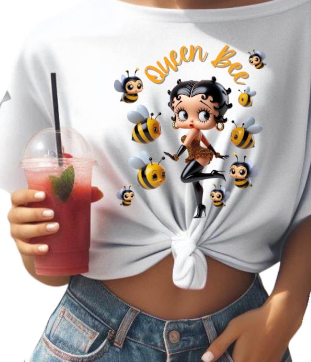 Queen Bee, Bee Keeper, Betty Boop Download PNG, Sublimation Design ...