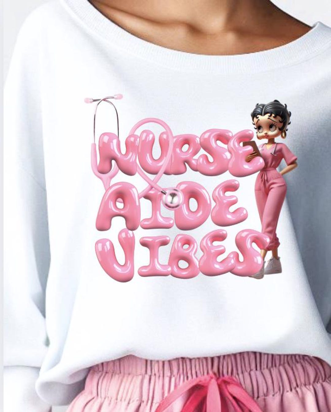 CNA Nurse Aide Shirt Png Nurse Png Vibes Betty Boop Download Nurse ...