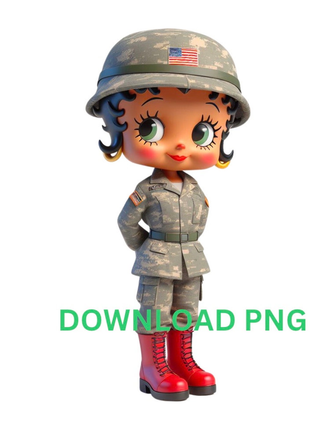 Cute Girl Military, Betty Boop PNG Designs, Betty Boop Download ...
