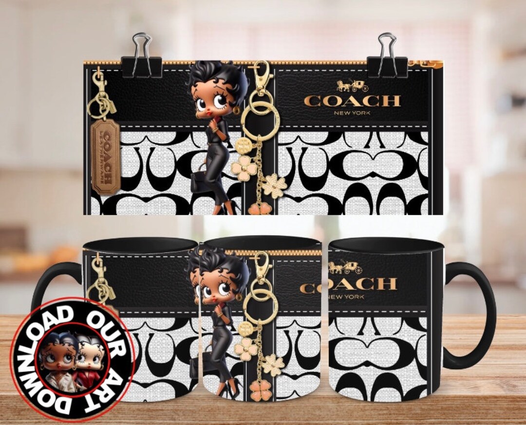 Black Betty Boop Mug Wrap, Designer Png Wrap,boss Lady,3d Purse Wrap ...