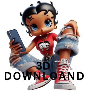3D Betty Boop Download, Betty Boop PNG, Betty Boop Sublimation Design ...