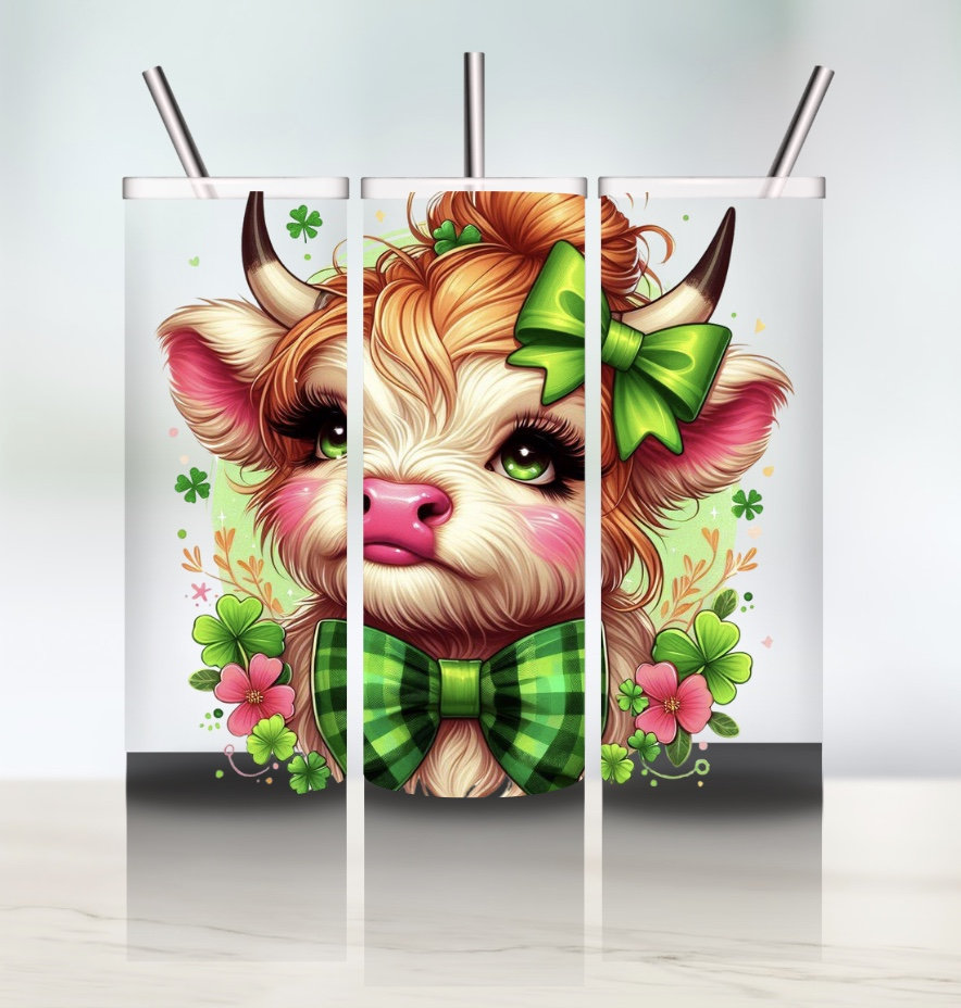 Highland Cow Love Png, Highland St. Patricks Day, Cow Shamrock Png ...