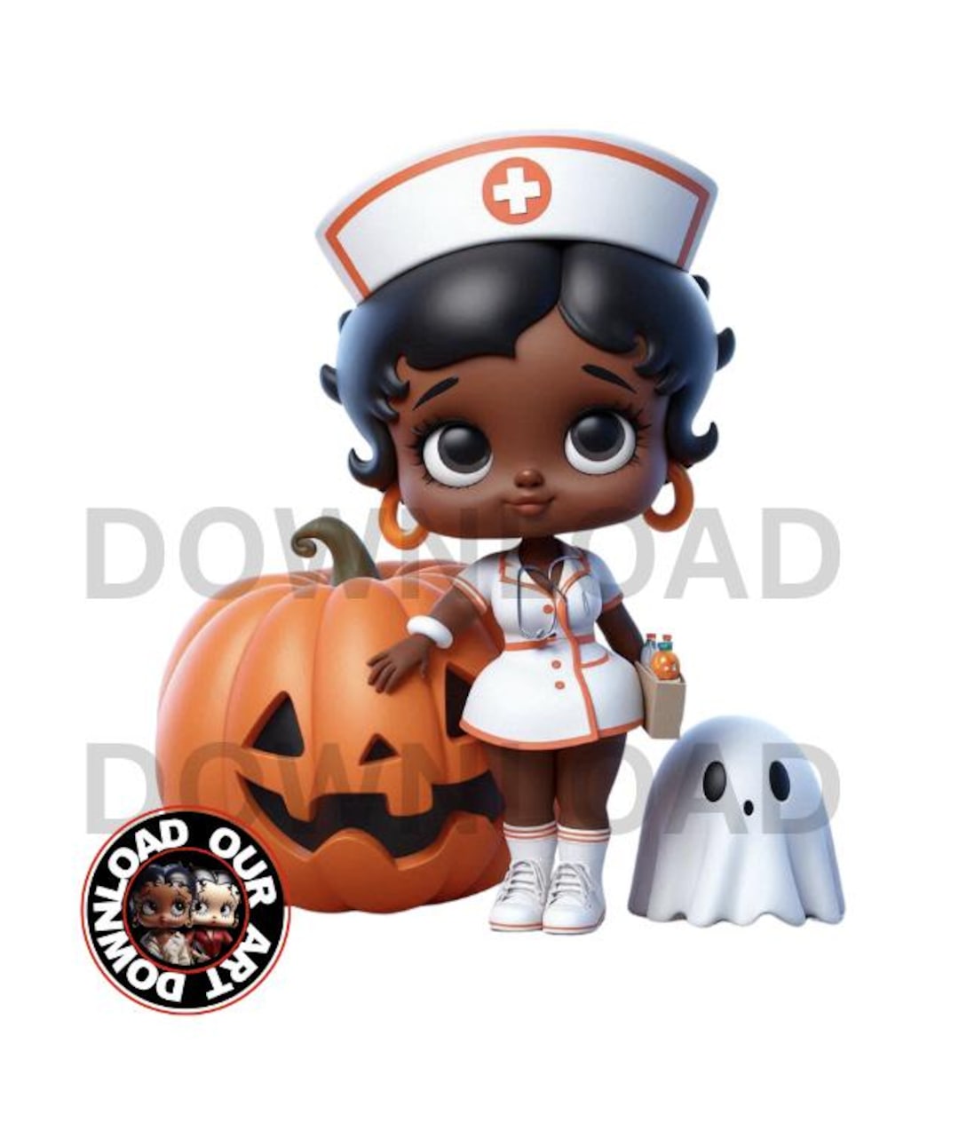 Black Nurse Png Spooky Season Png Funny Halloween Png Betty Boop PNG ...