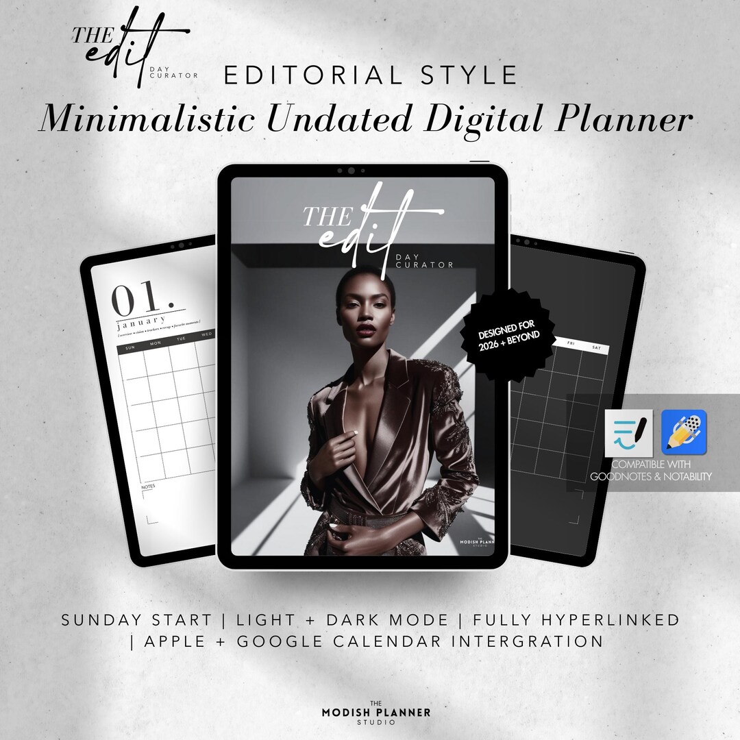 2026 Undated Editorial Digital Planner for Goodnotes & Notability ...