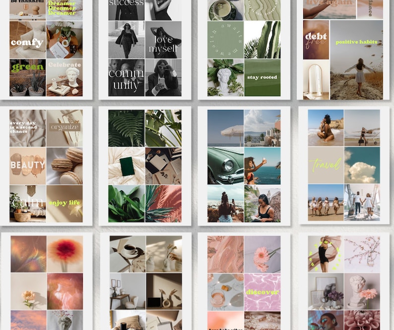 Dream Life Vision Board Printable Bundle 300 Aesthetic Pages & Planner ...