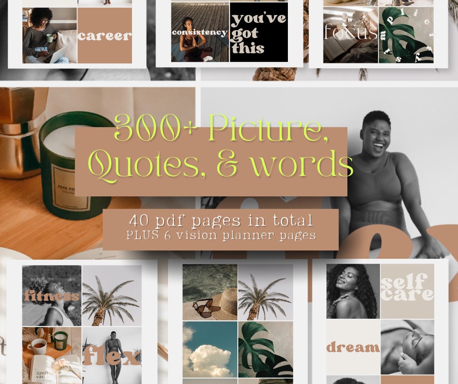 Dream Life Vision Board Printable Bundle 300 Aesthetic Pages & Planner ...