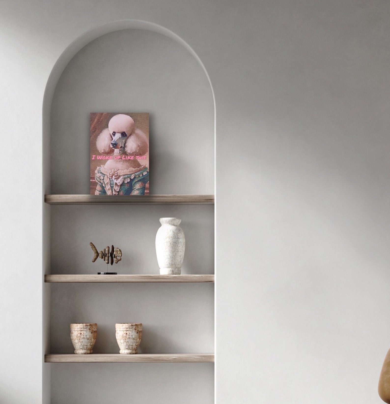 Standard Poodle Wall Art Funny Poodle Decor Easel Back Canvas I Woke up ...