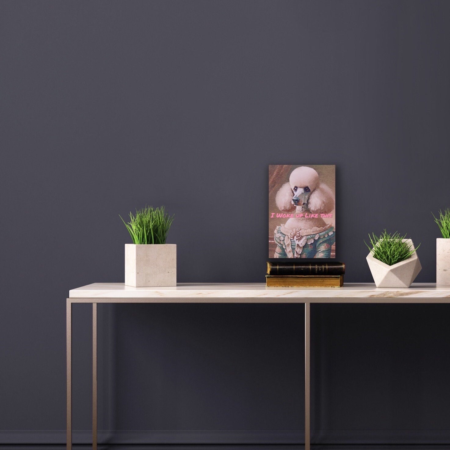 Standard Poodle Wall Art Funny Poodle Decor Easel Back Canvas I Woke up ...